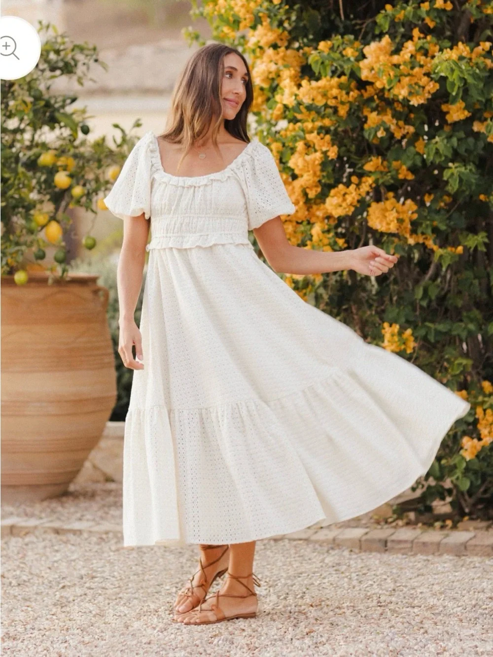 Rylee + Cru | Dresses | Rylee Cru Cream Eyelet Tenley Puffsleeve Maxi ...